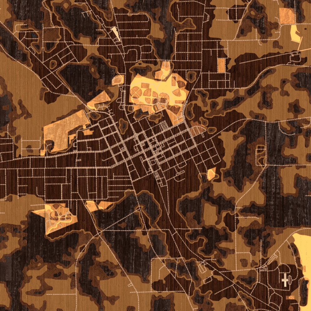 Clanton - Alabama Map Print in Ember — JACE Maps