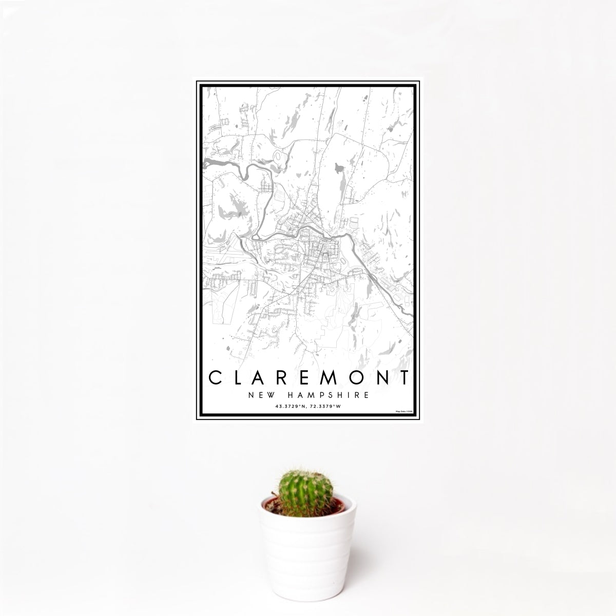 Claremont - New Hampshire Map Print in Classic — JACE Maps