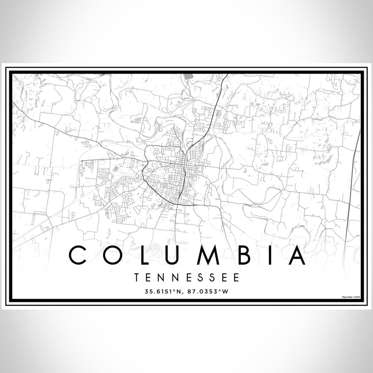 Columbia - Tennessee Map Print in Classic — JACE Maps