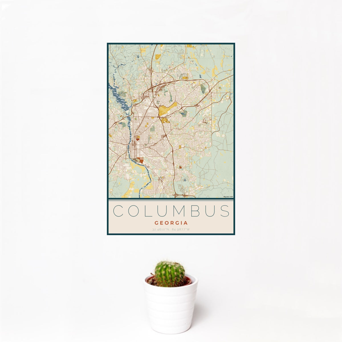 Columbus - Georgia Map Print in Woodblock — JACE Maps