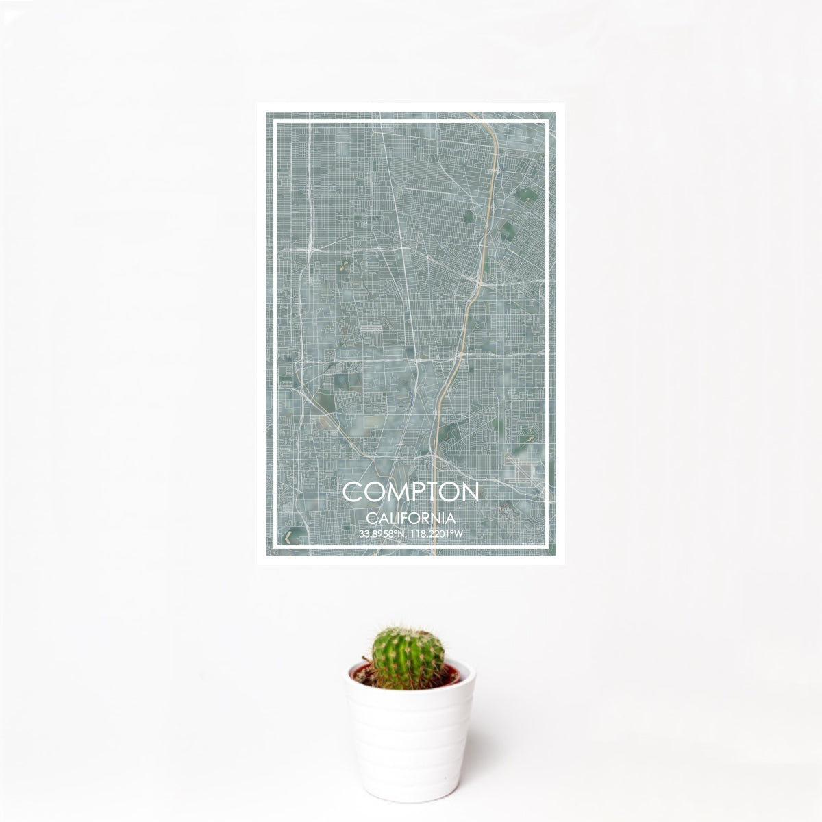 Compton - California Map Print in Afternoon — JACE Maps