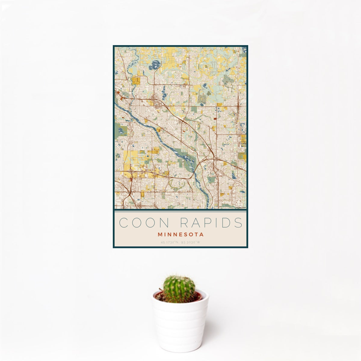 Coon Rapids - Minnesota Map Print in Woodblock — JACE Maps
