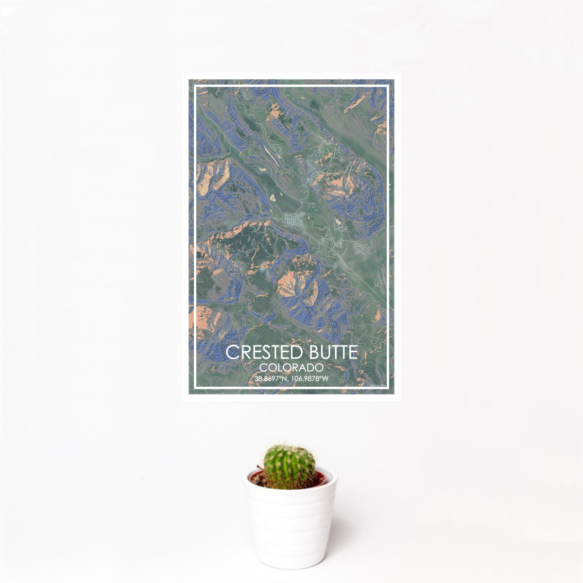 Crested Butte - Colorado Map Print in Afternoon — JACE Maps