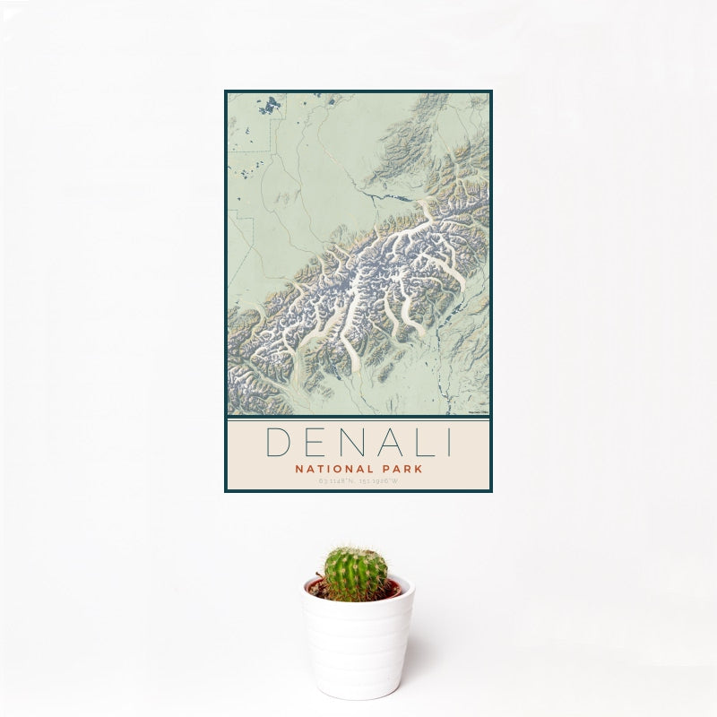 Denali National Park Map Print in Woodblock — JACE Maps