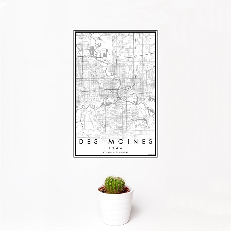Des Moines - Iowa Map Print in Classic — JACE Maps