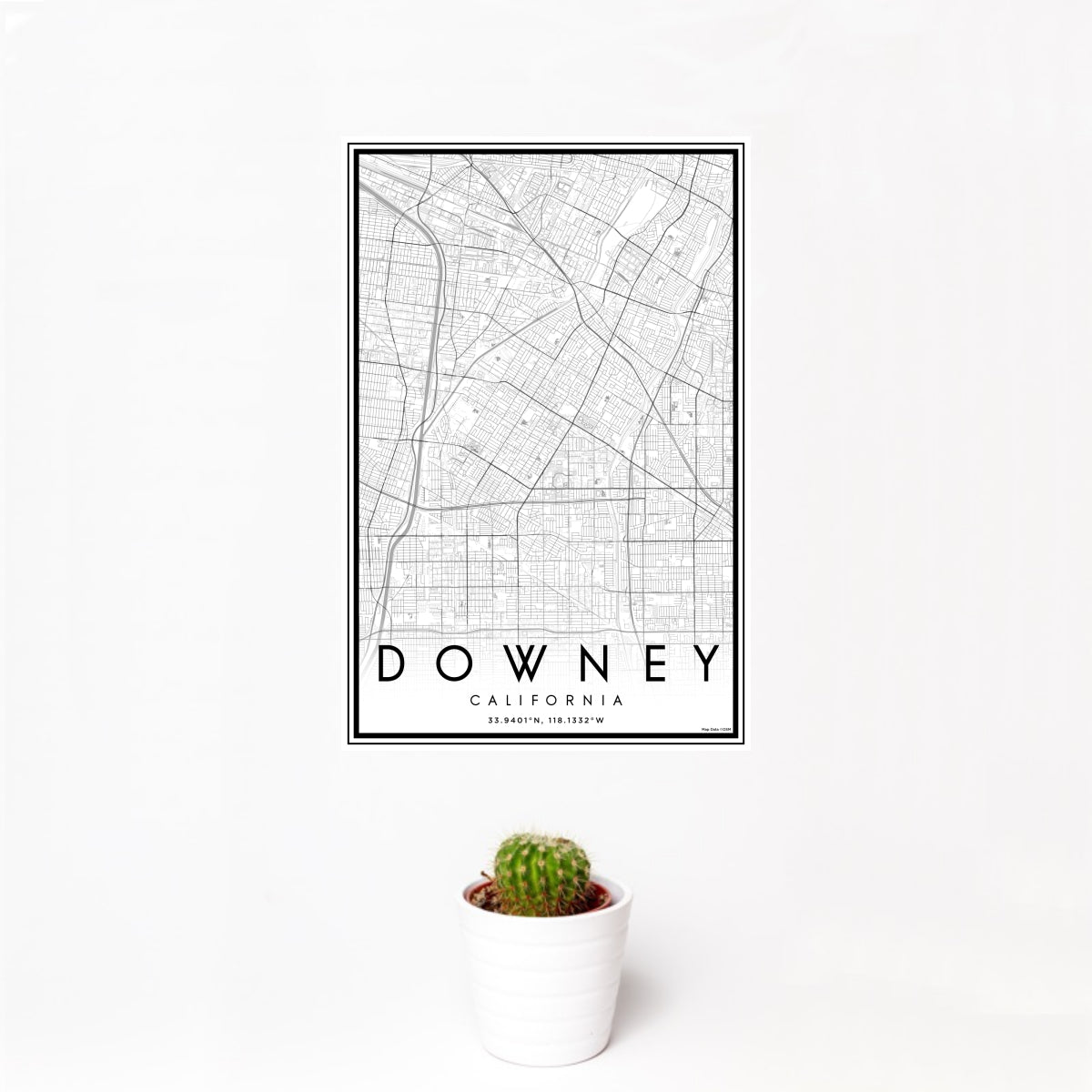 Downey - California Map Print in Classic — JACE Maps