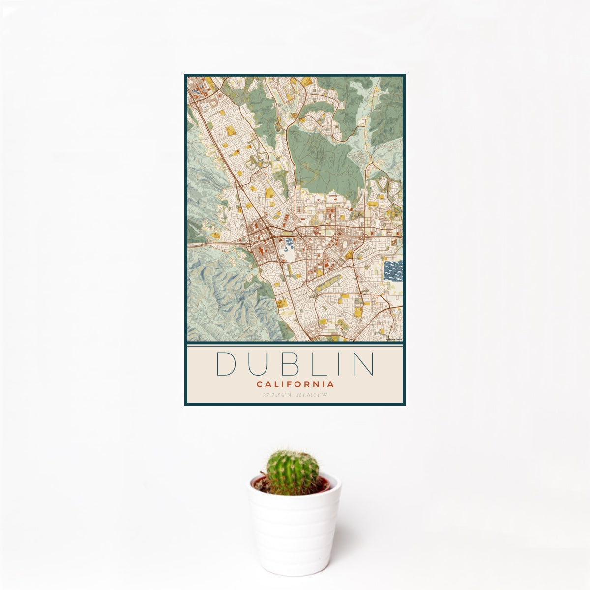 Dublin - California Map Print in Woodblock — JACE Maps