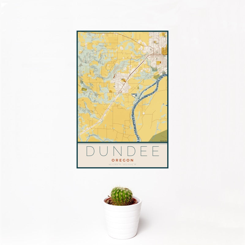 Dundee - Oregon Map Print in Woodblock — JACE Maps