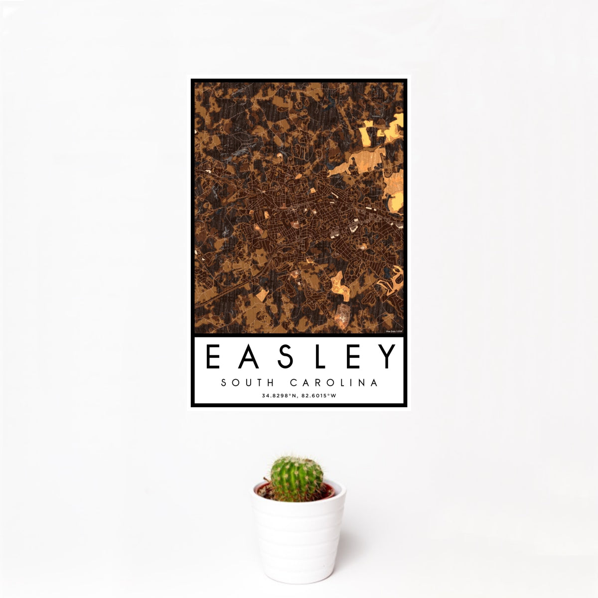 Easley - South Carolina Map Print in Ember — JACE Maps