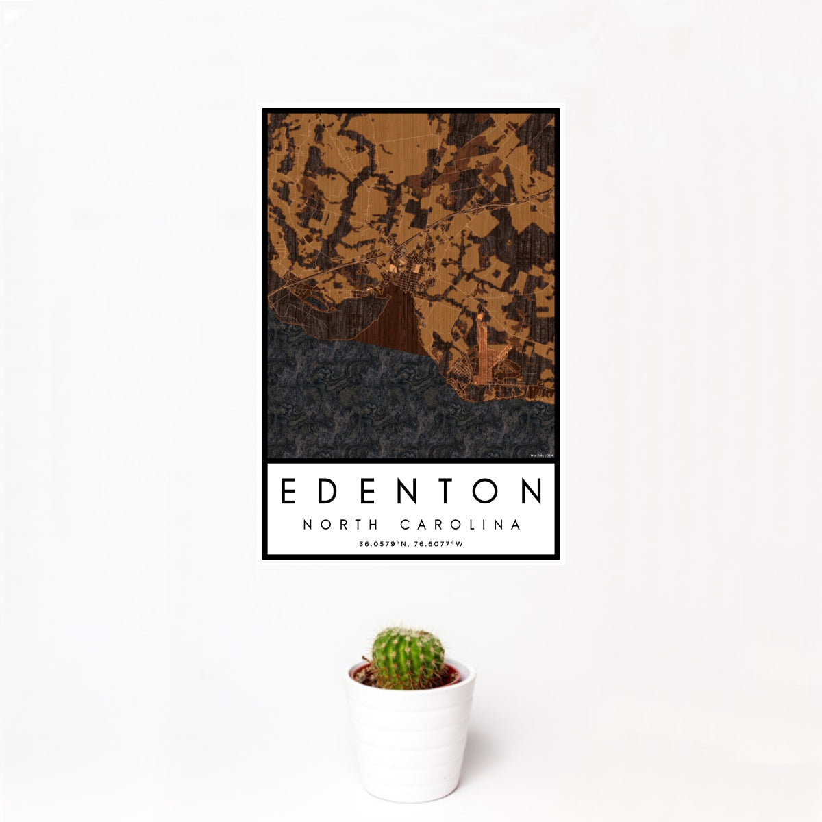 Edenton - North Carolina Map Print in Ember — JACE Maps