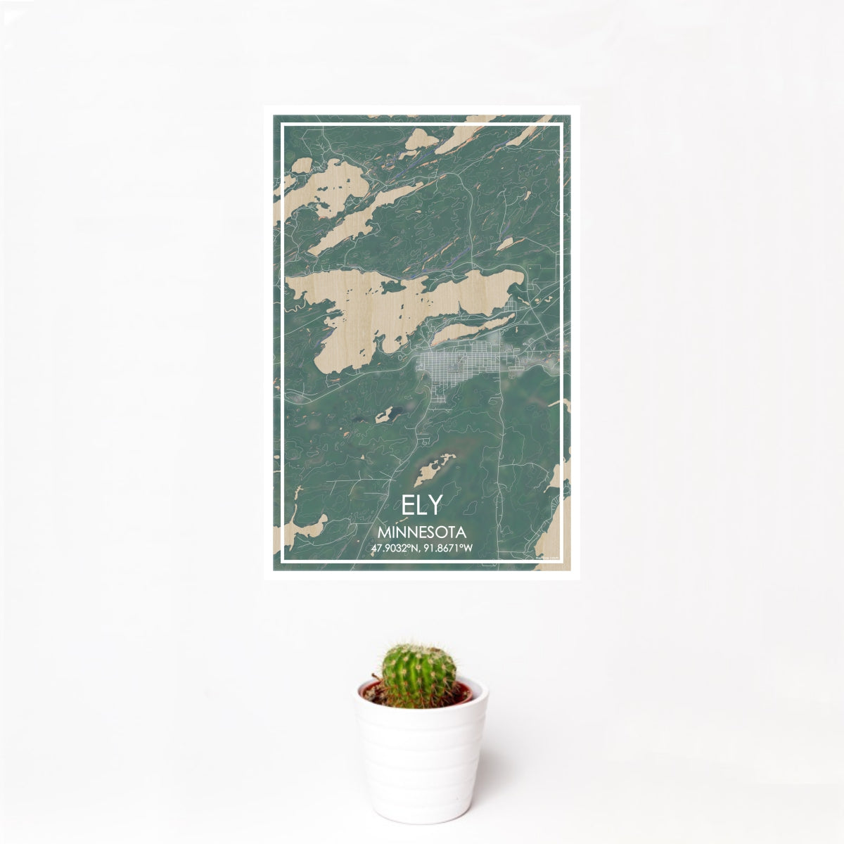 Ely - Minnesota Map Print in Afternoon — JACE Maps