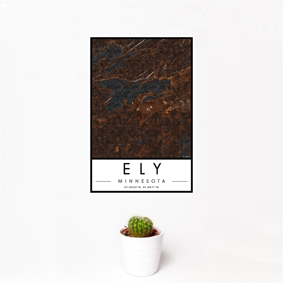 Ely - Minnesota Map Print in Ember — JACE Maps