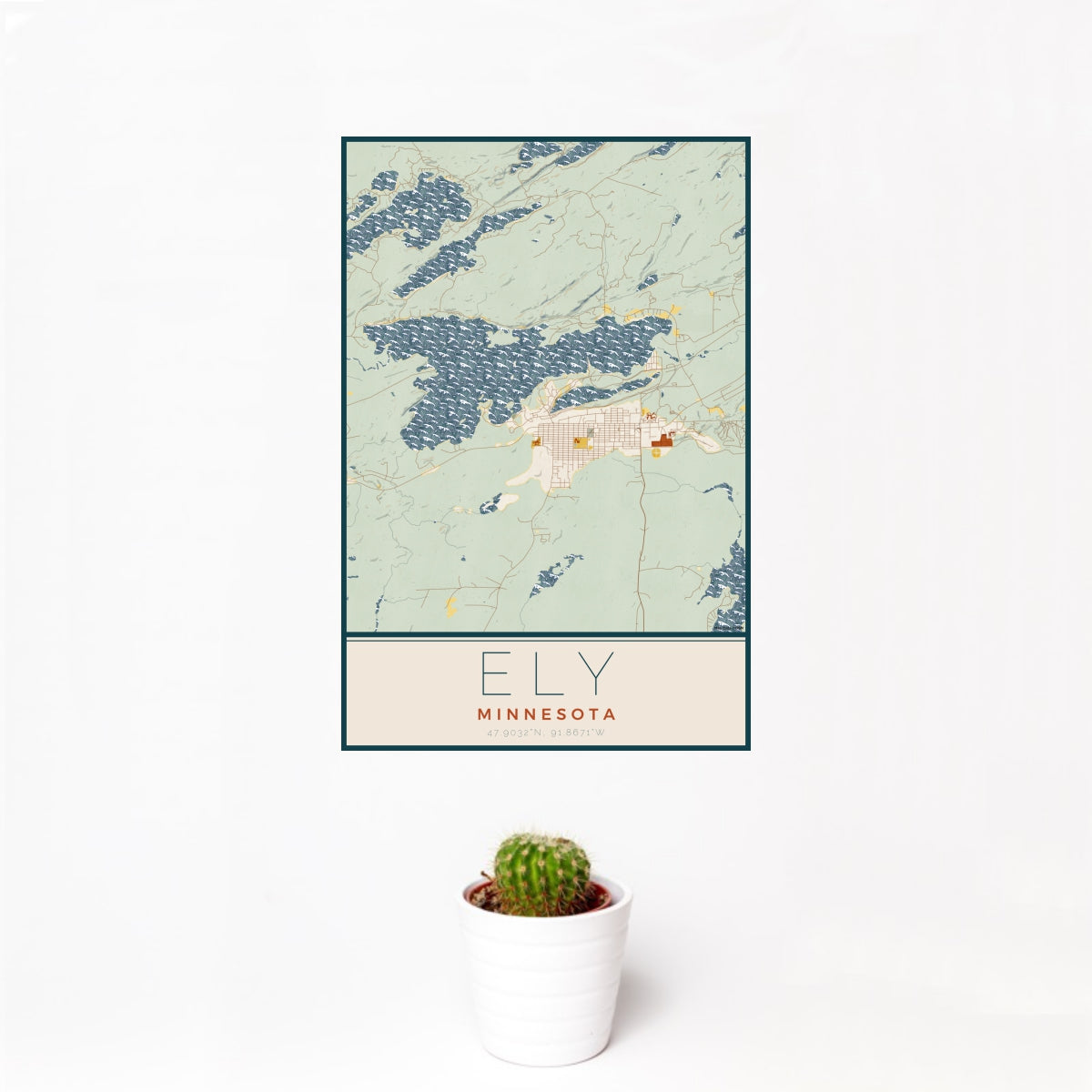 Ely - Minnesota Map Print in Woodblock — JACE Maps