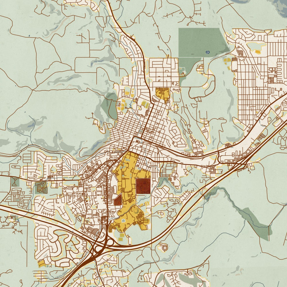 Flagstaff - Arizona Map Print in Woodblock — JACE Maps