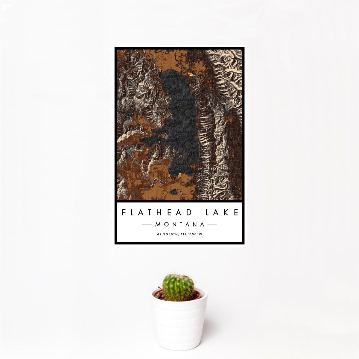 Flathead Lake - Montana Map Print in Ember — JACE Maps
