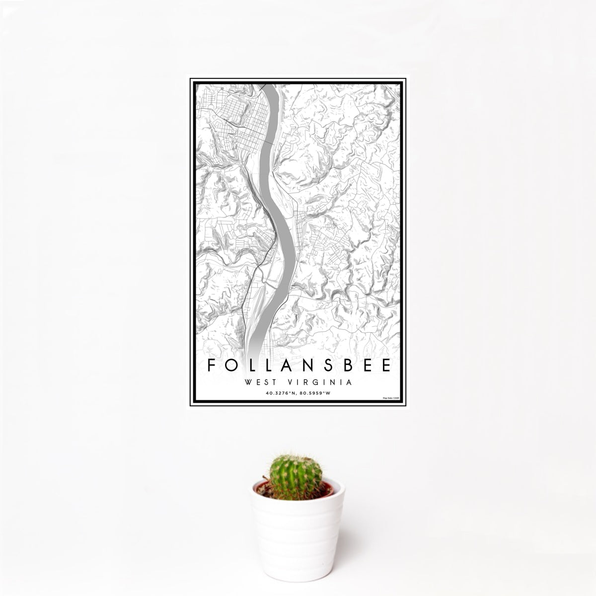 Follansbee - West Virginia Map Print in Classic — JACE Maps