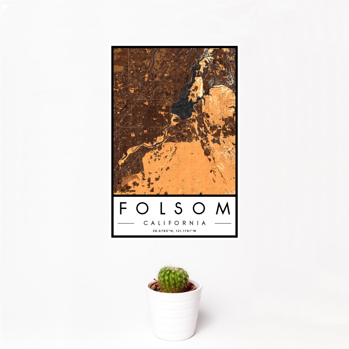 Folsom - California Map Print in Ember — JACE Maps