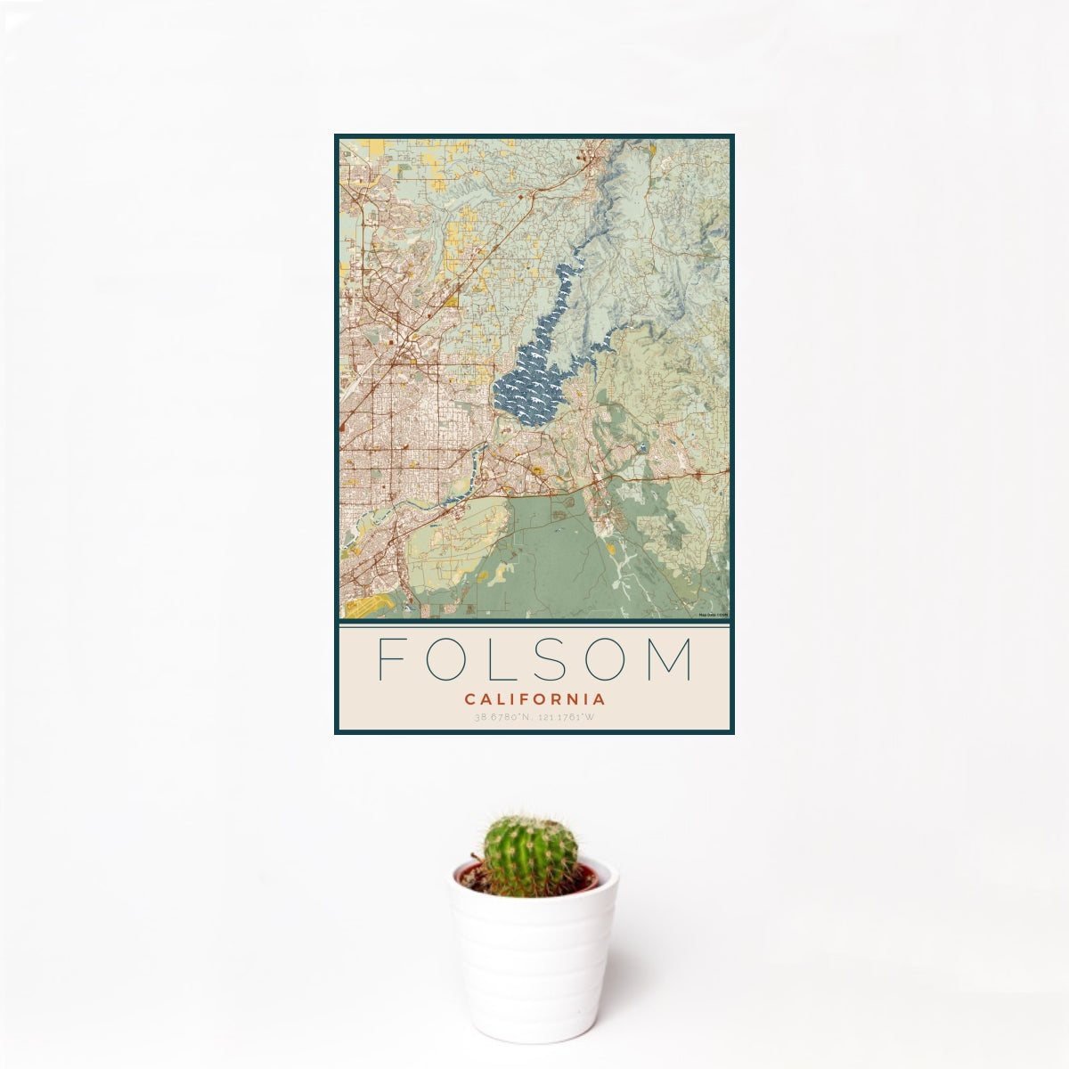 Folsom - California Map Print in Woodblock — JACE Maps