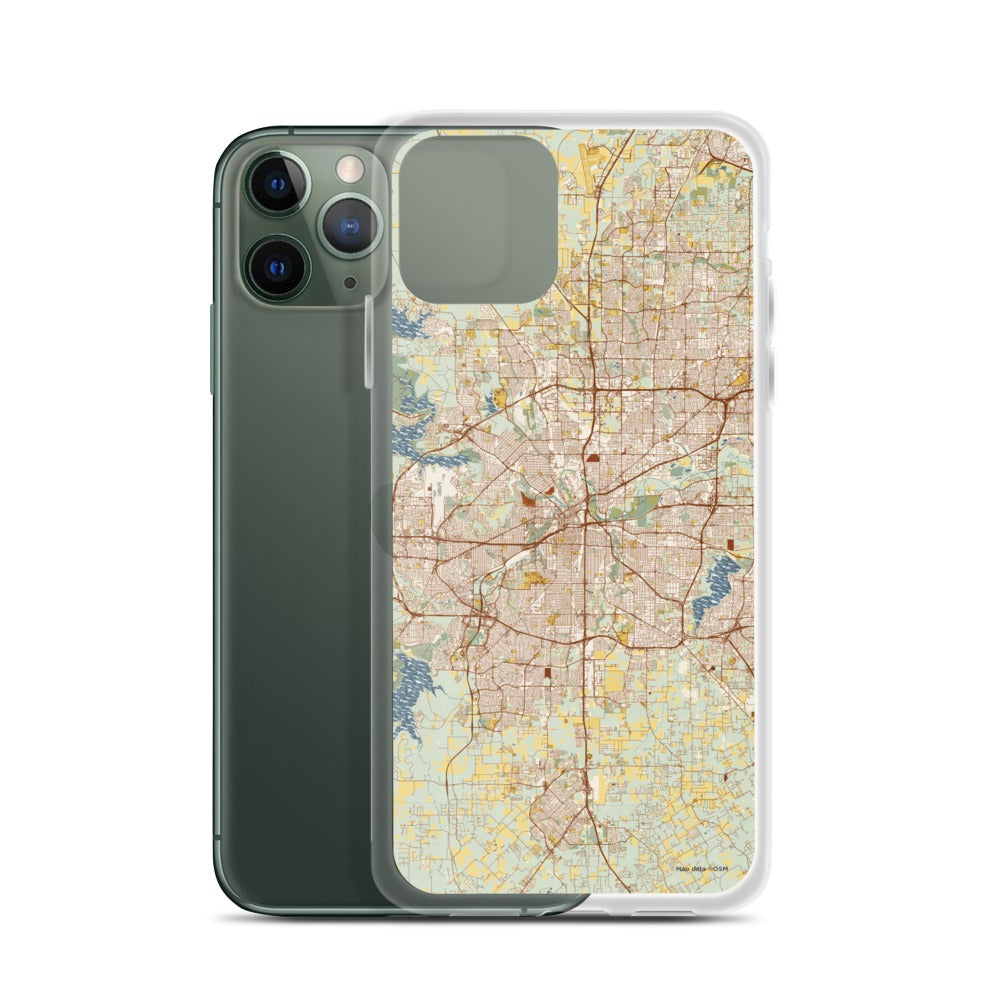Fort Worth - Texas Map Phone Case in Woodblock — JACE Maps