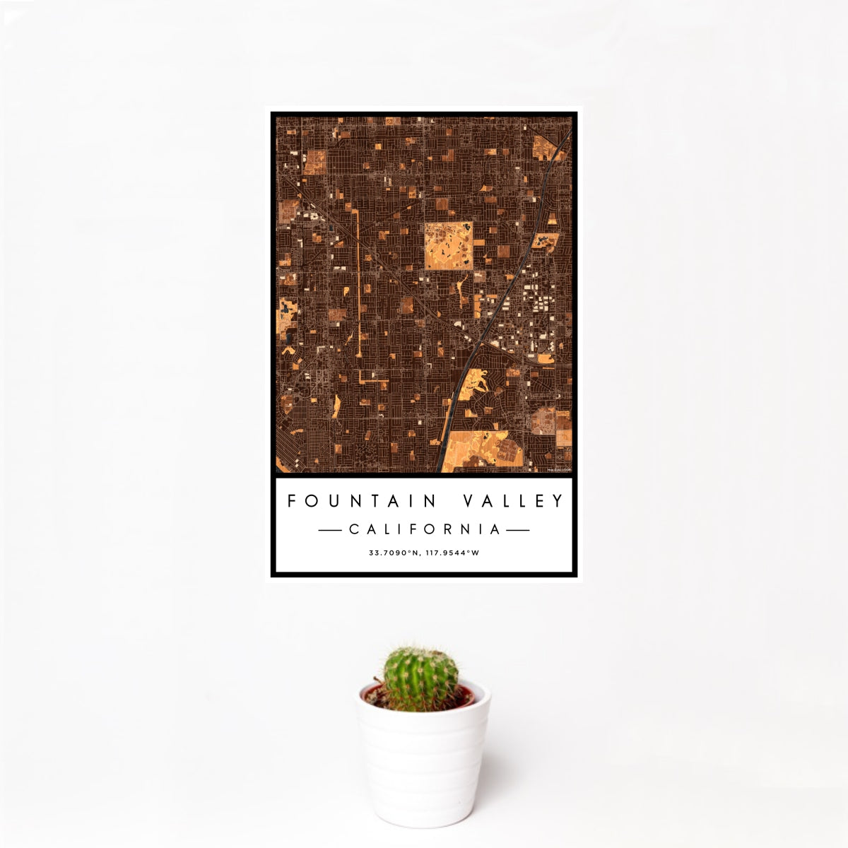 Fountain Valley - California Map Print in Ember — JACE Maps