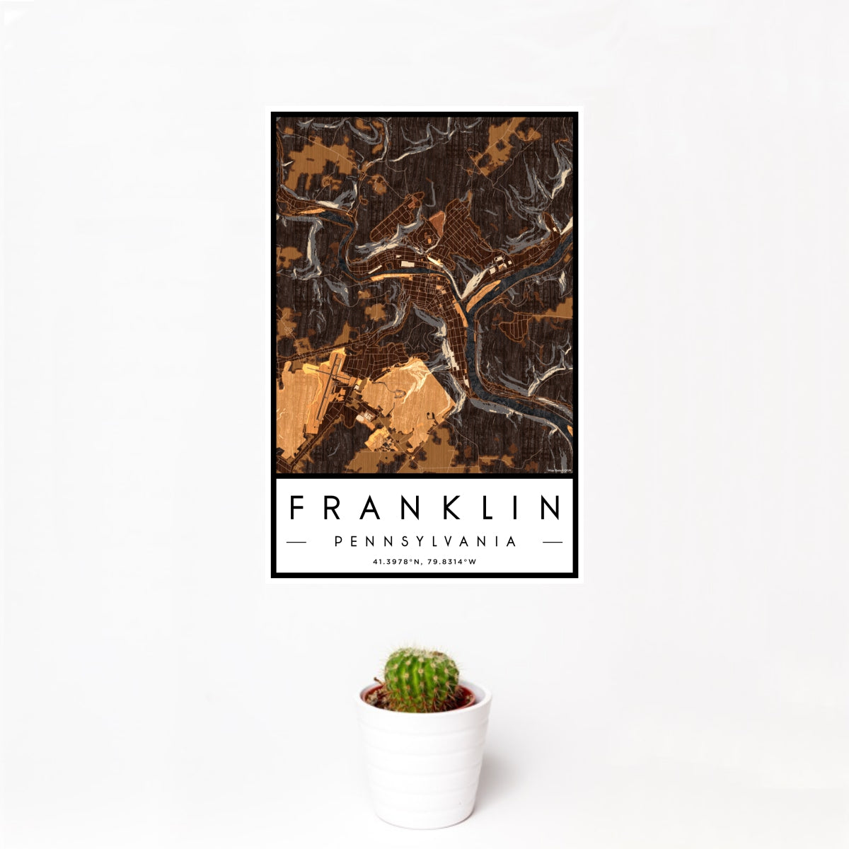 Franklin - Pennsylvania Map Print in Ember — JACE Maps