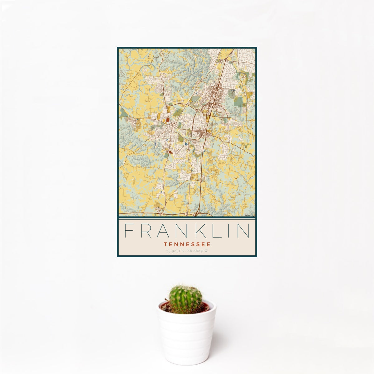Franklin - Tennessee Map Print in Woodblock — JACE Maps