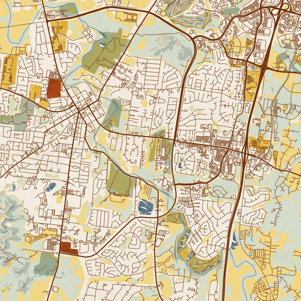 Franklin - Tennessee Map Print in Woodblock — JACE Maps