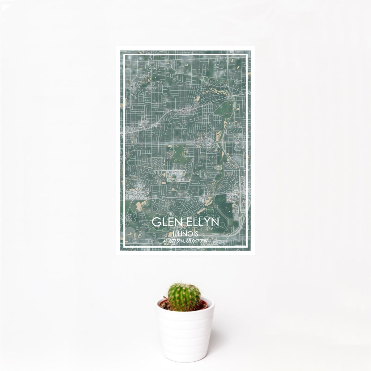 Glen Ellyn - Illinois Map Print in Afternoon — JACE Maps
