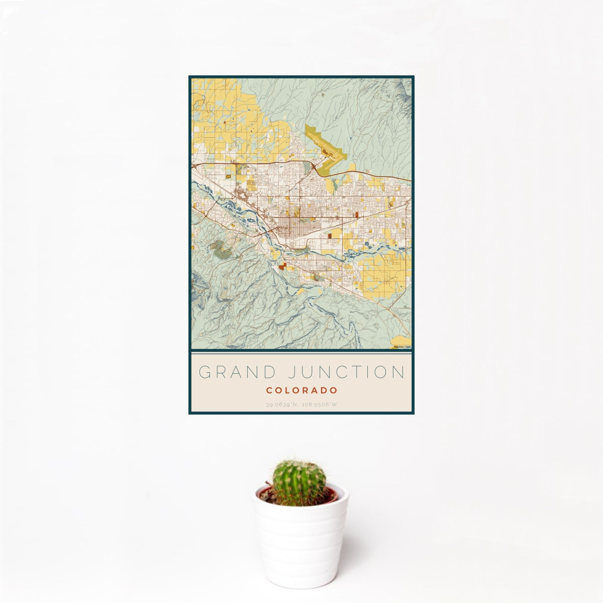Grand Junction - Colorado Map Print in Woodblock — JACE Maps