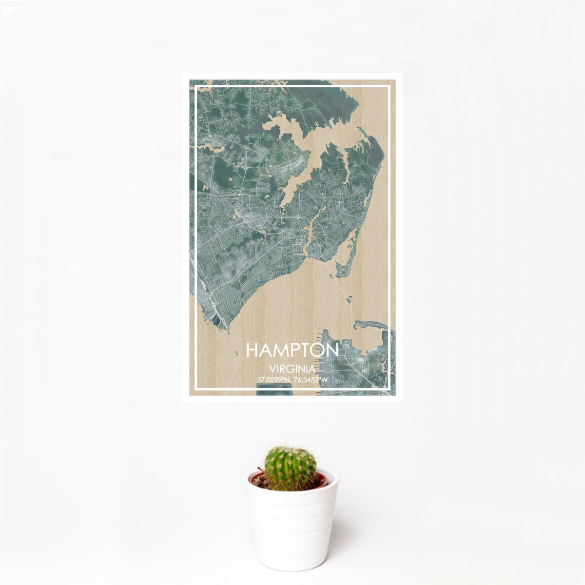 Hampton - Virginia Map Print in Afternoon — JACE Maps