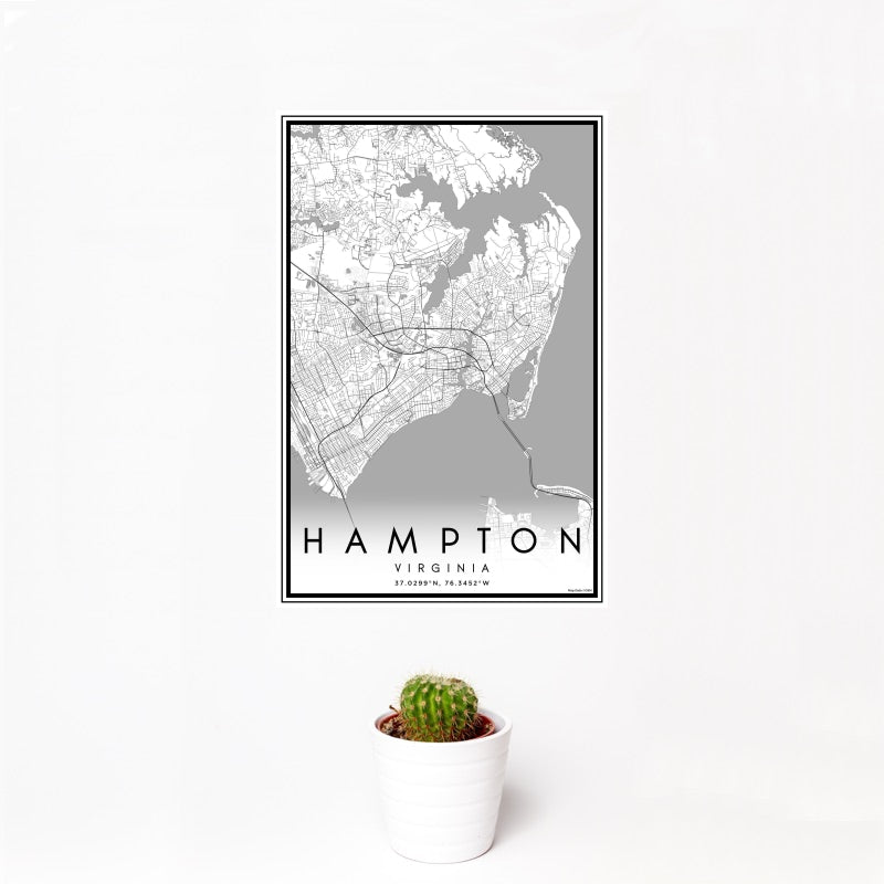 Hampton - Virginia Map Print in Classic — JACE Maps