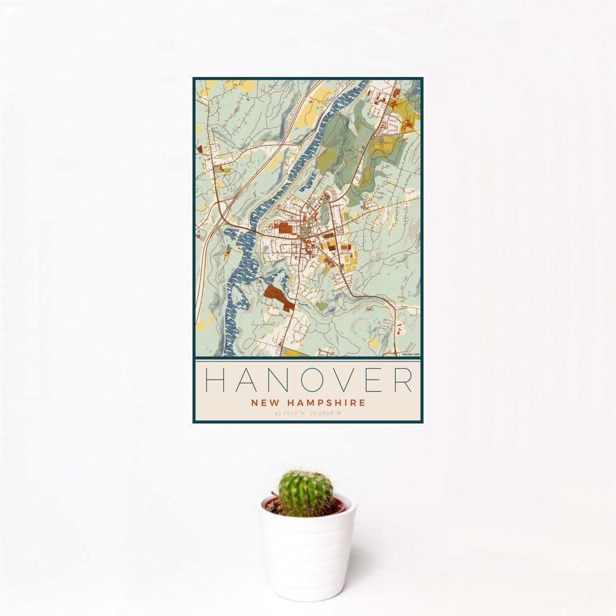 Hanover - New Hampshire Map Print in Woodblock — JACE Maps