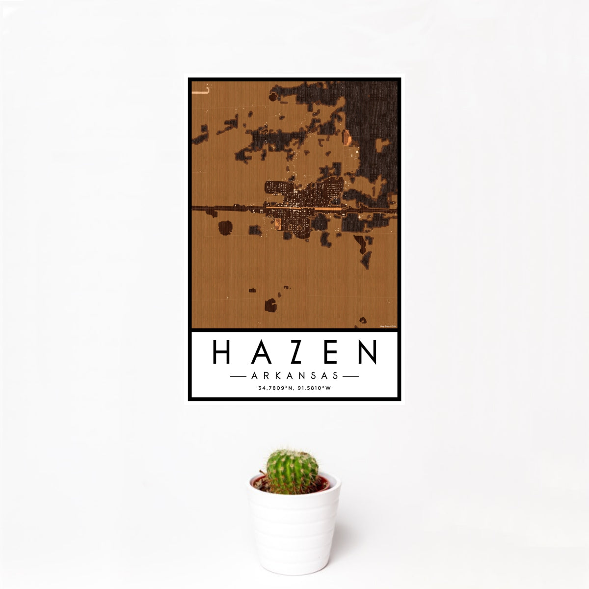 Hazen - Arkansas Map Print in Ember — JACE Maps