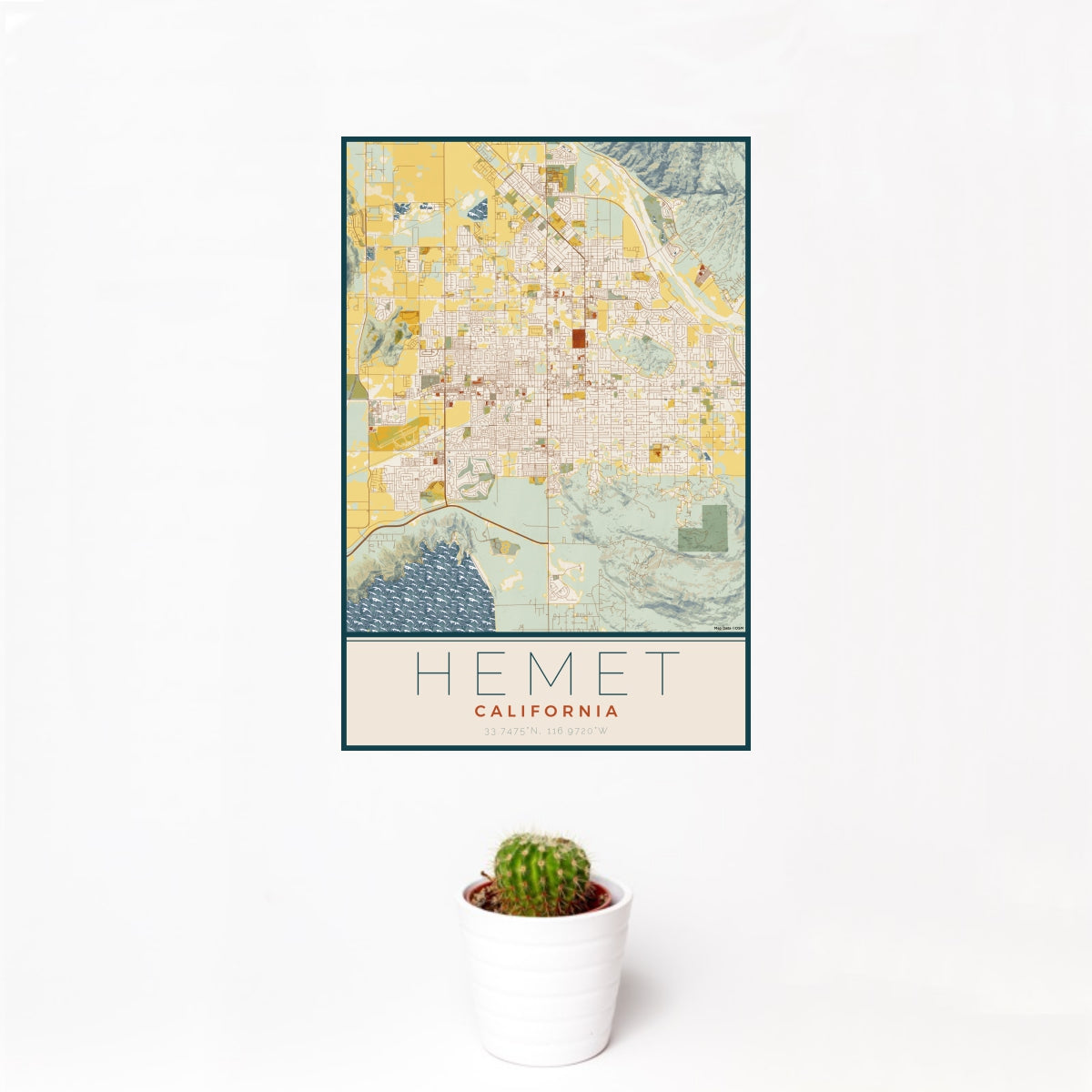 Hemet - California Map Print in Woodblock — JACE Maps