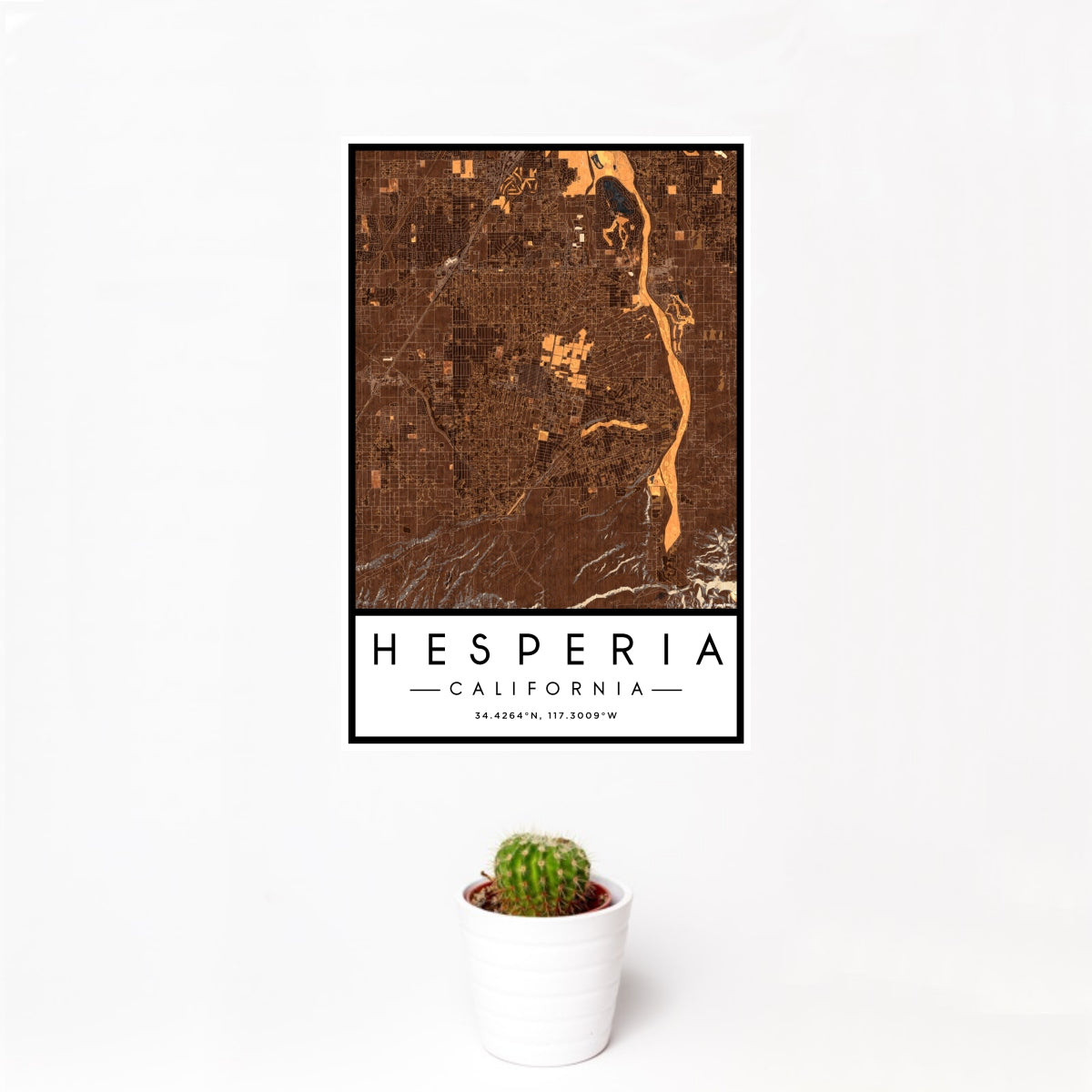 Hesperia - California Map Print in Ember — JACE Maps