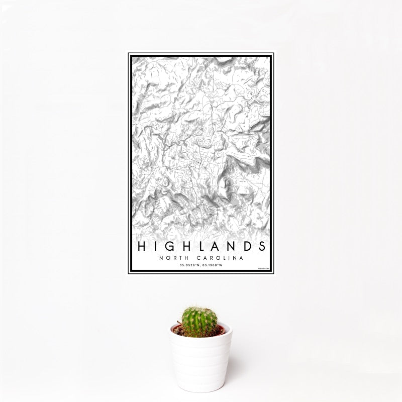 Highlands - North Carolina Map Print in Classic — JACE Maps