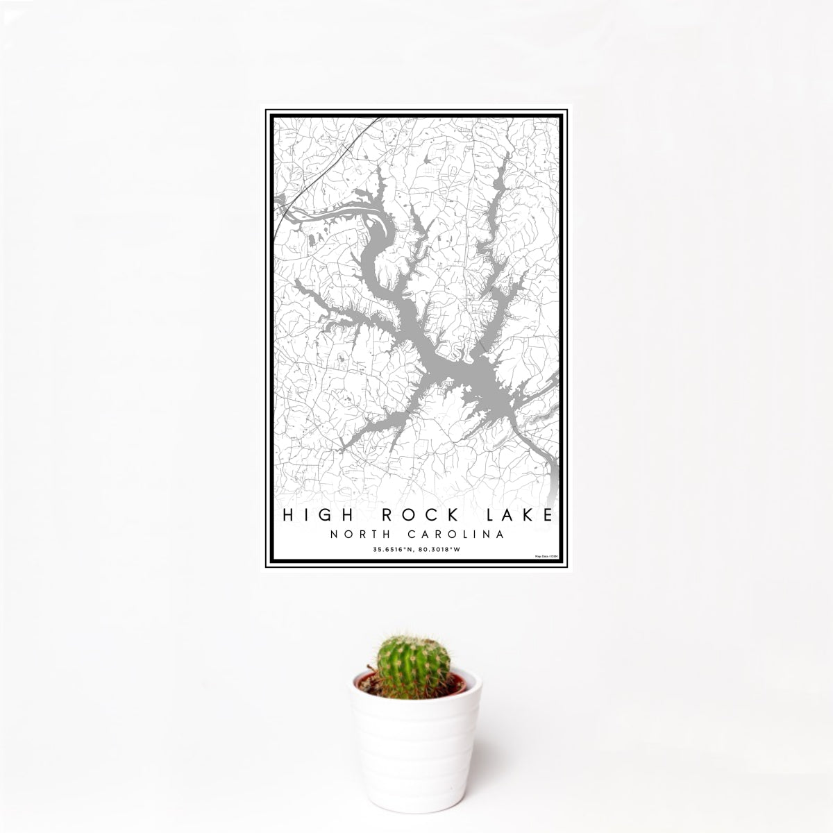 High Rock Lake - North Carolina Map Print in Classic — JACE Maps