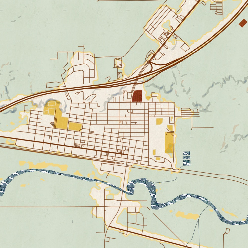 Holbrook - Arizona Map Print in Woodblock — JACE Maps