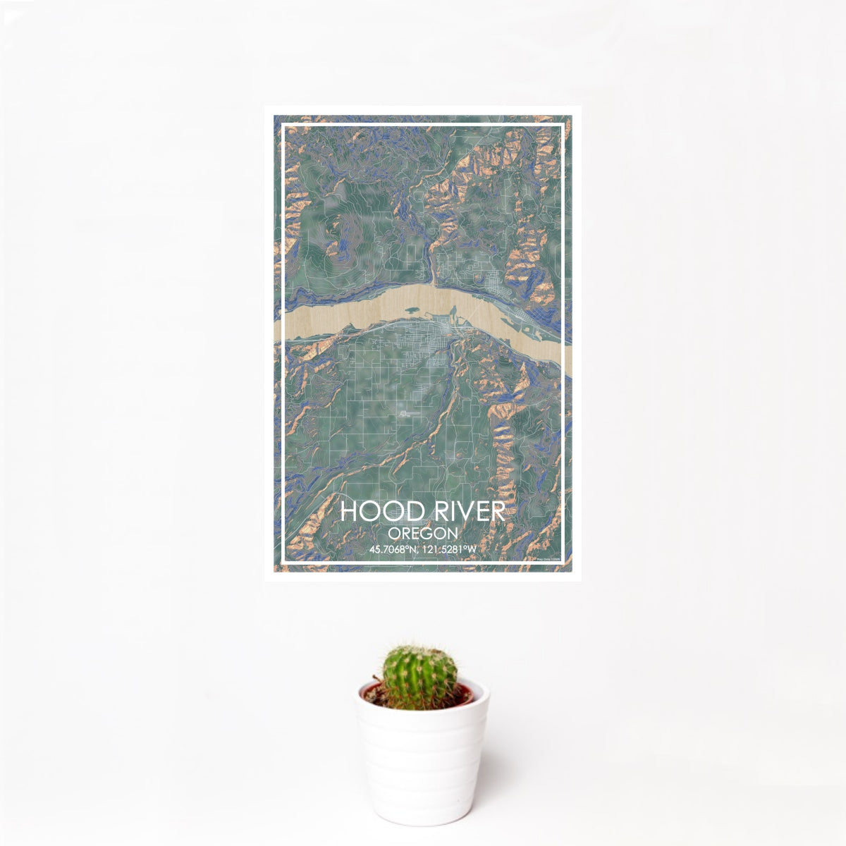 Hood River - Oregon Map Print in Afternoon — JACE Maps
