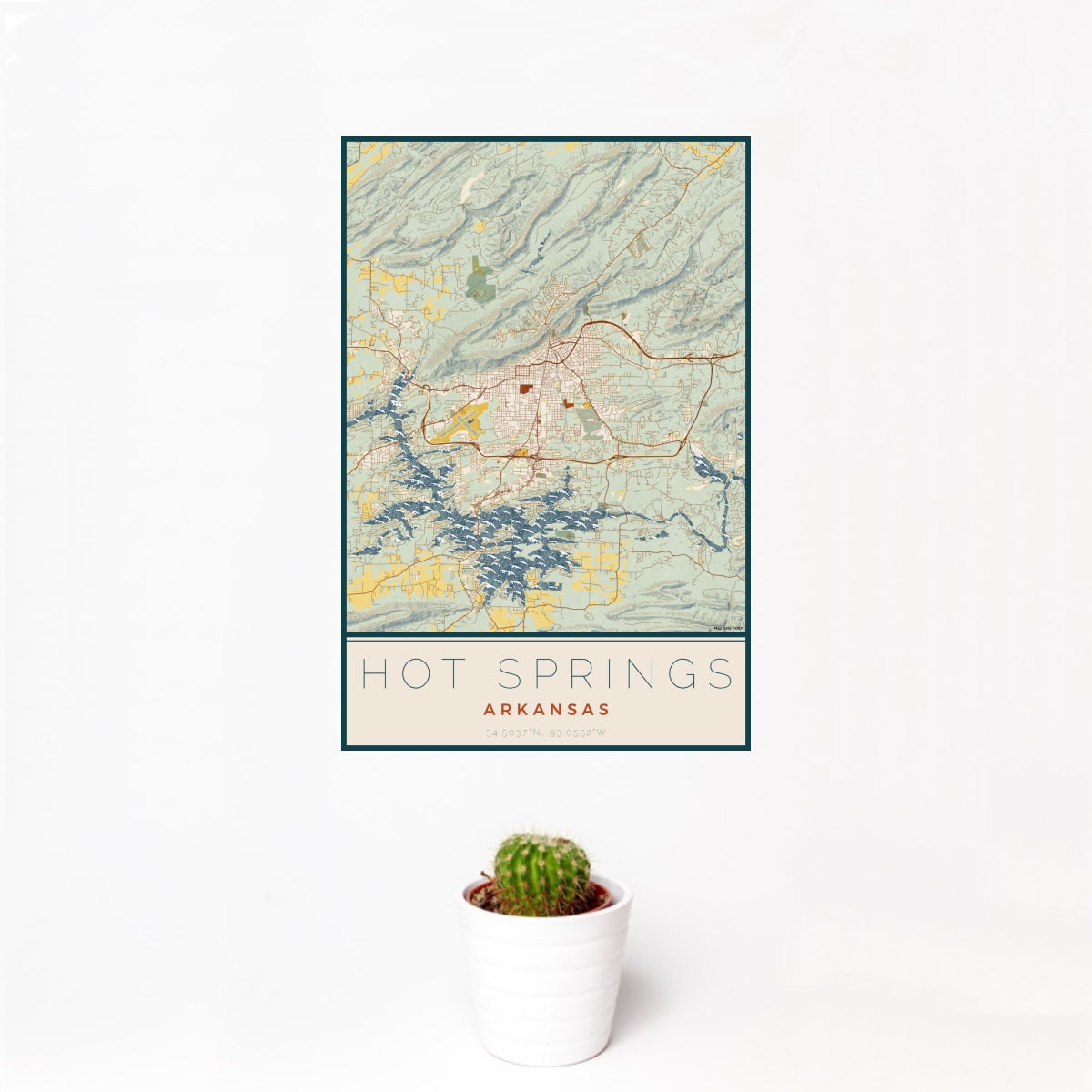 Hot Springs - Arkansas Map Print in Woodblock — JACE Maps