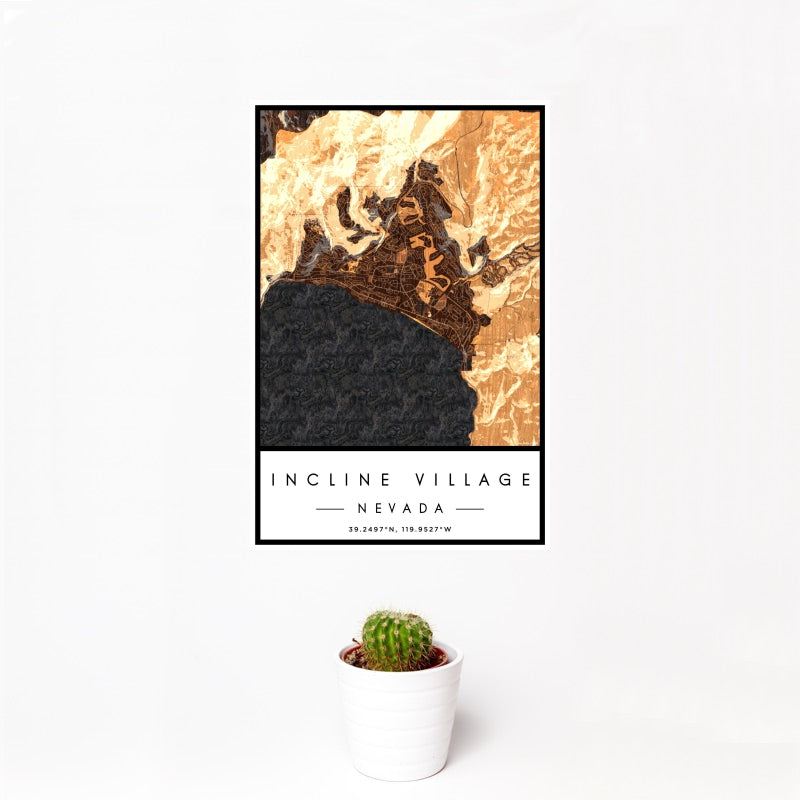 Incline Village - Nevada Map Print in Ember — JACE Maps