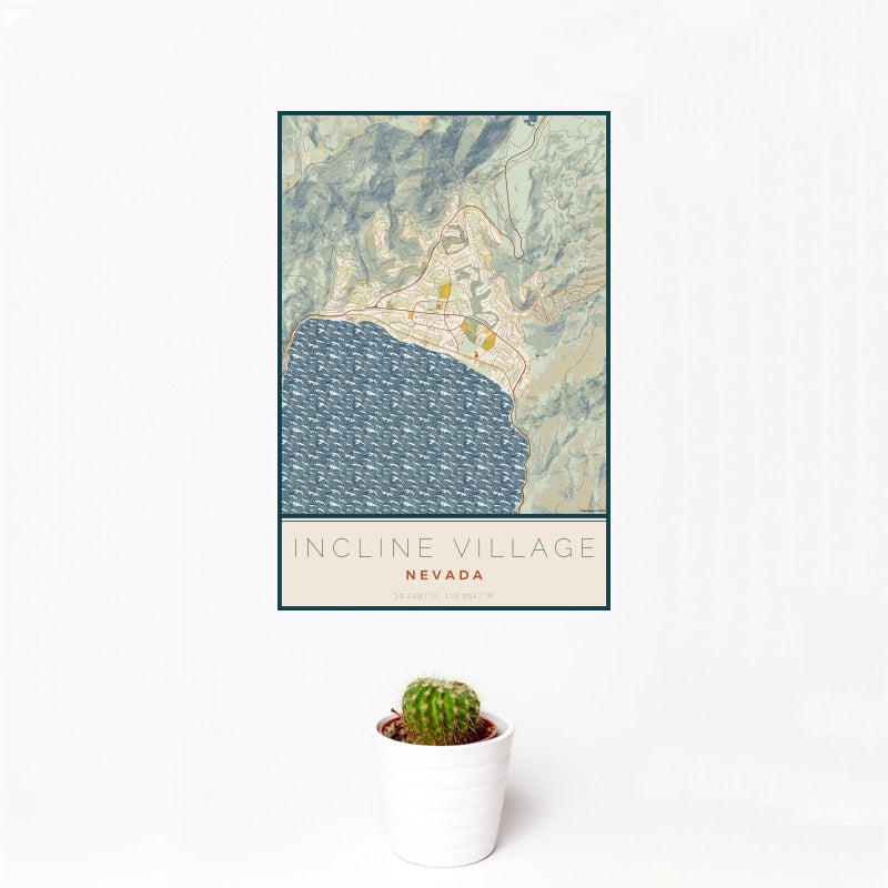 Incline Village - Nevada Map Print in Woodblock — JACE Maps