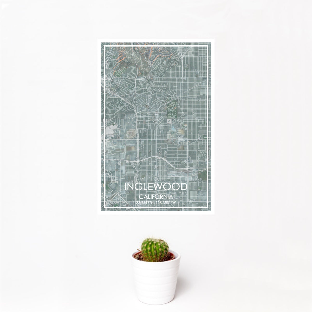 Inglewood - California Map Print in Afternoon — JACE Maps