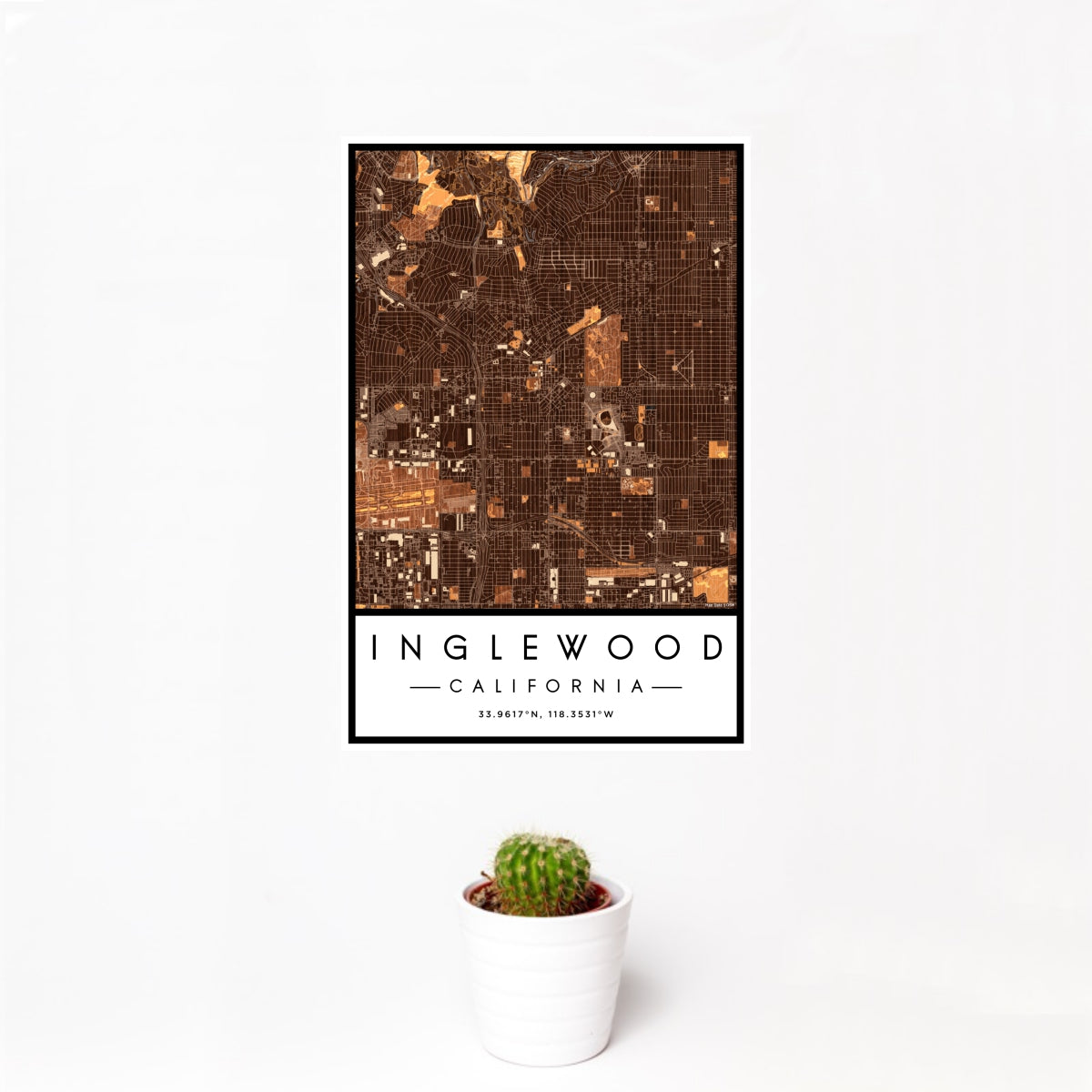 Inglewood - California Map Print in Ember — JACE Maps