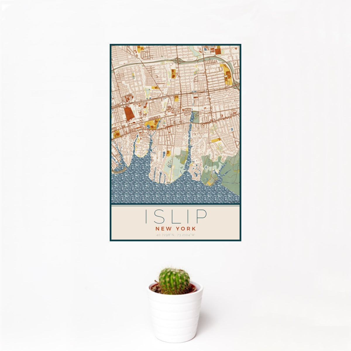 Islip - New York Map Print in Woodblock — JACE Maps