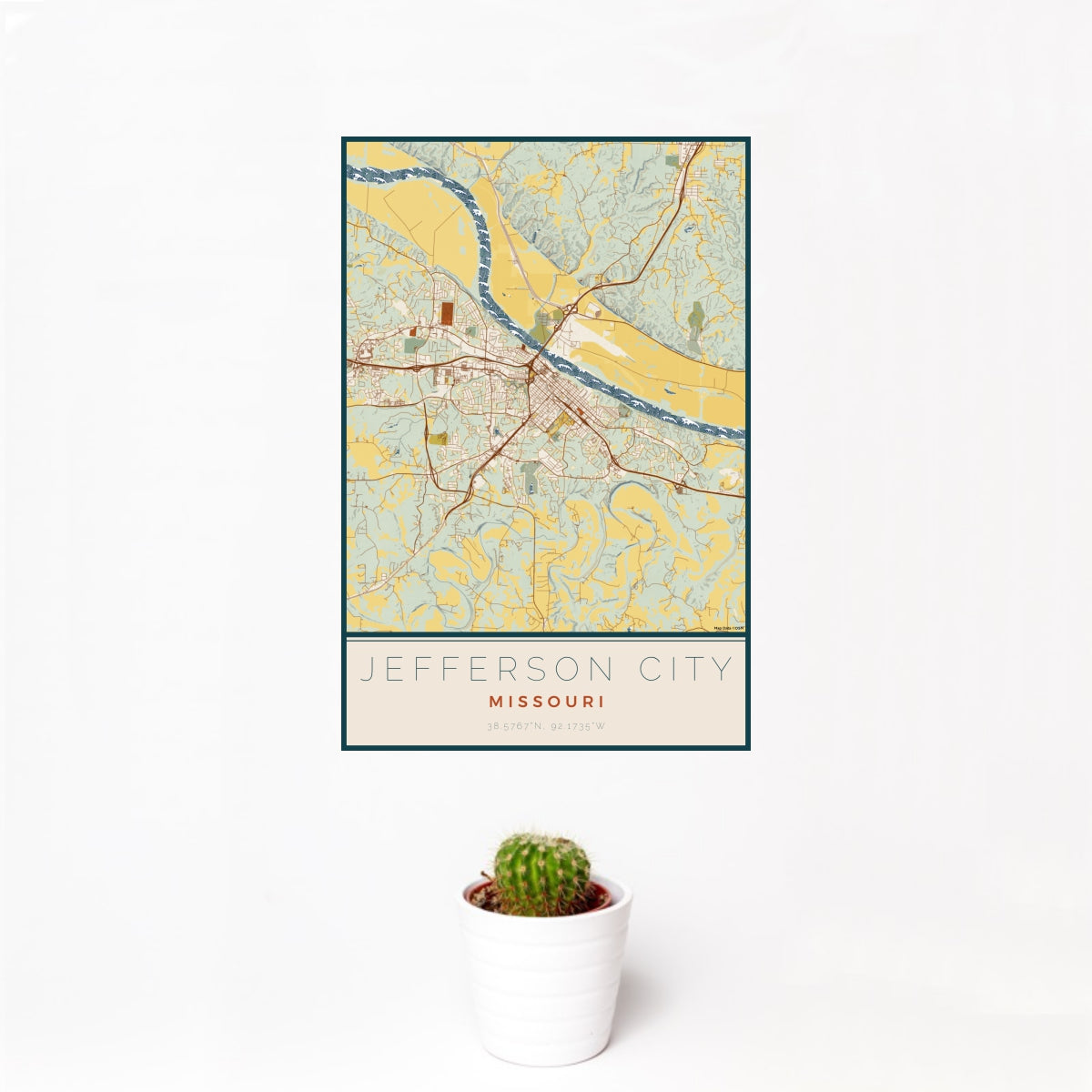 Jefferson City - Missouri Map Print in Woodblock — JACE Maps