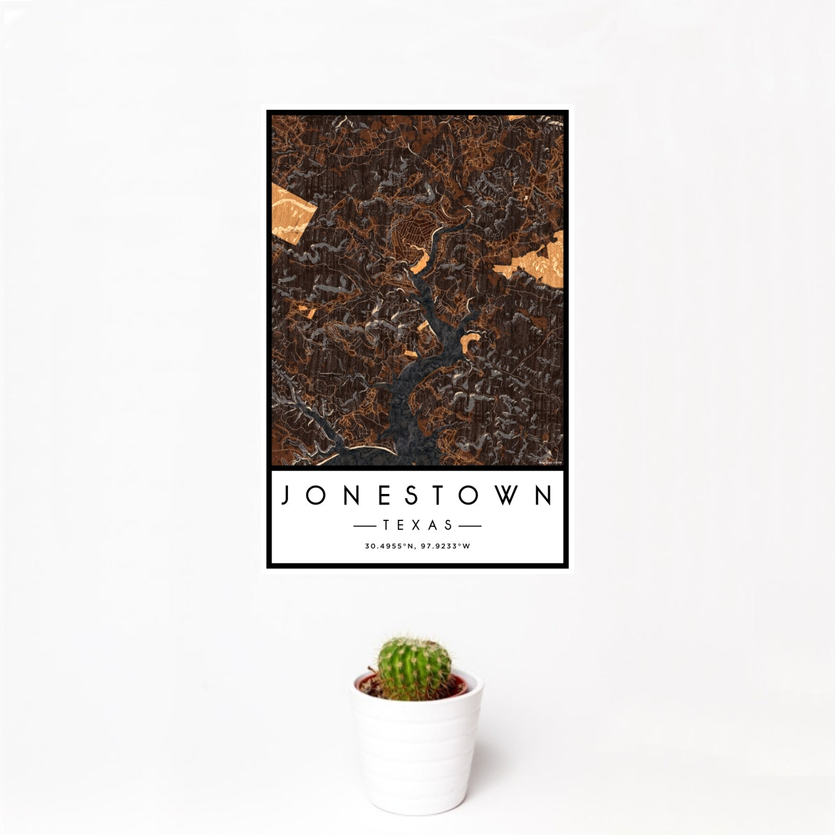 Jonestown - Texas Map Print in Ember — JACE Maps