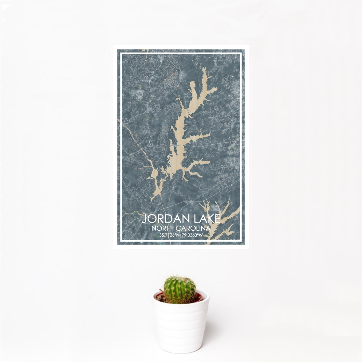 Jordan Lake - North Carolina Map Print in Afternoon — JACE Maps