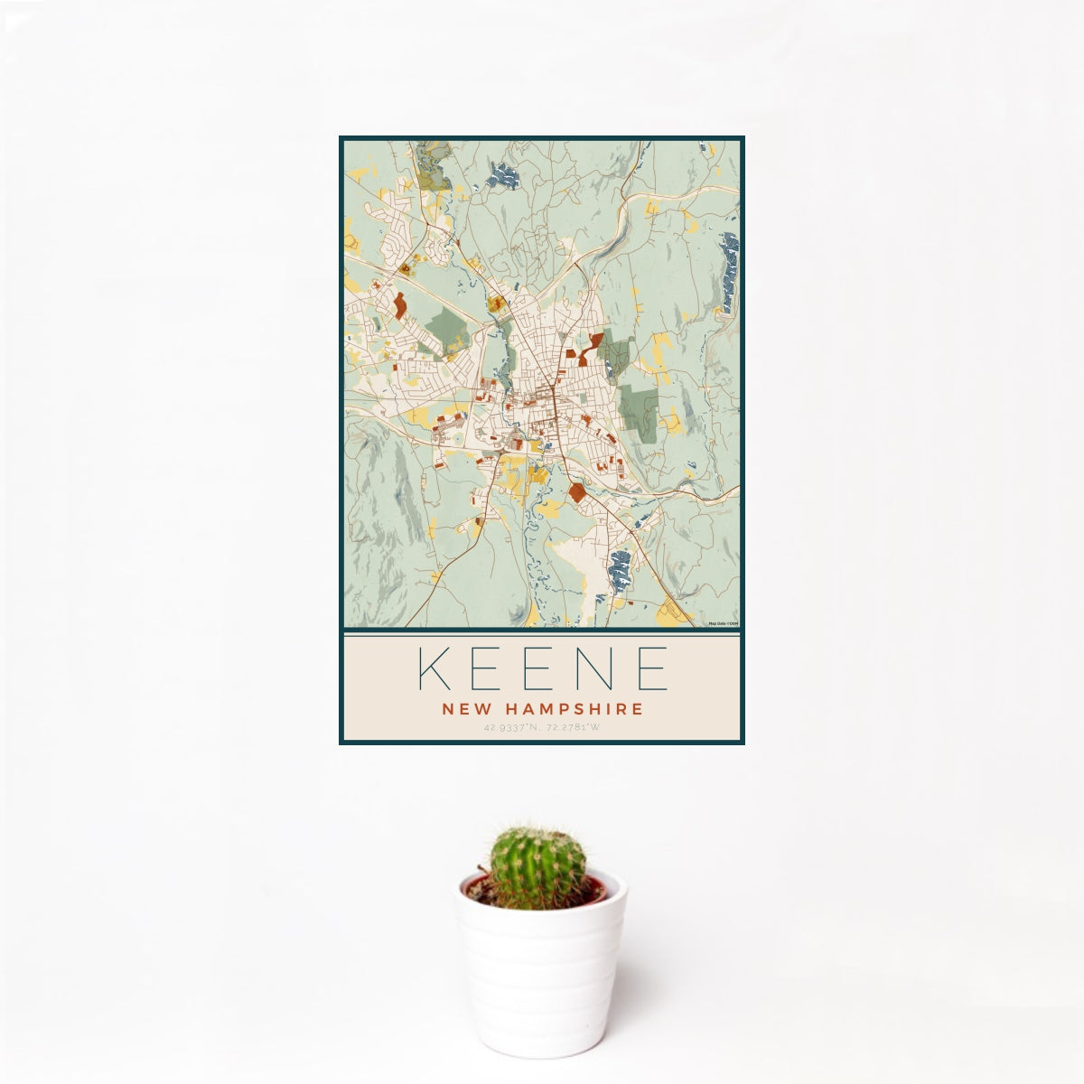 Keene - New Hampshire Map Print in Woodblock — JACE Maps