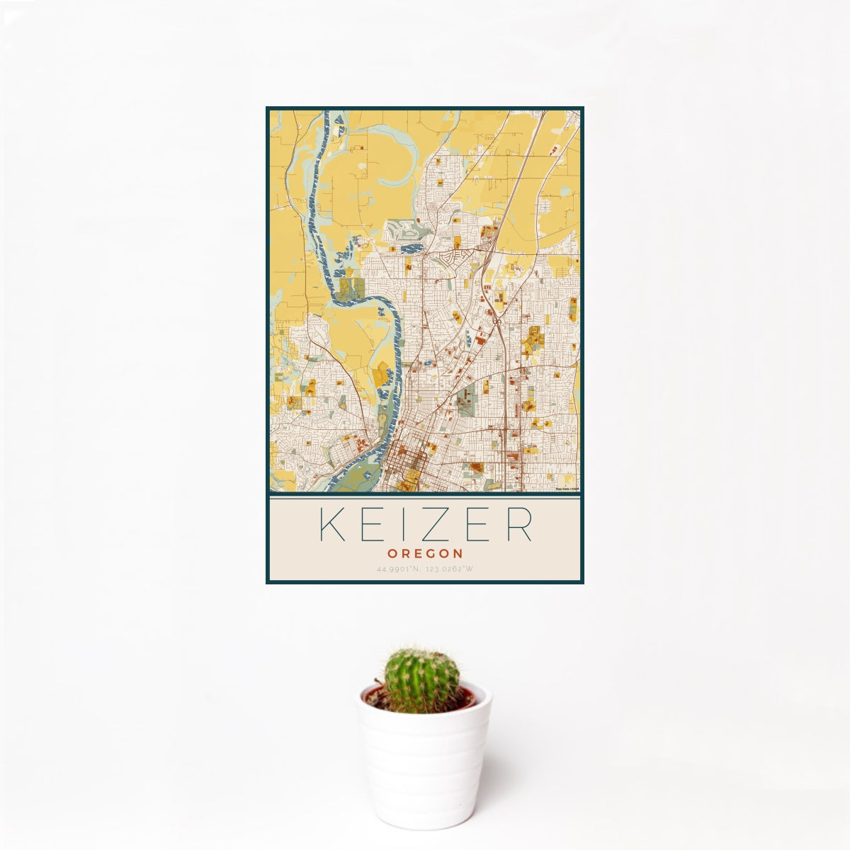 Keizer - Oregon Map Print in Woodblock — JACE Maps